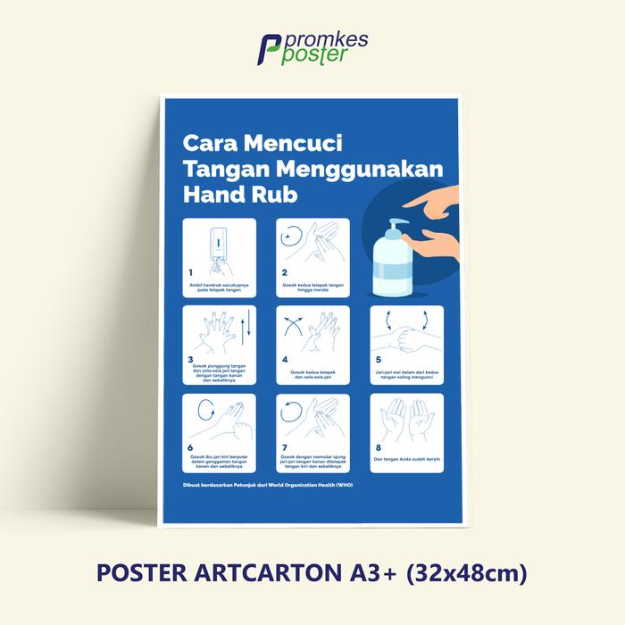 Jual Poster Kesehatan Cuci Tangan dengan Handrub - Kab. Tangerang - promkesposter | Tokopedia