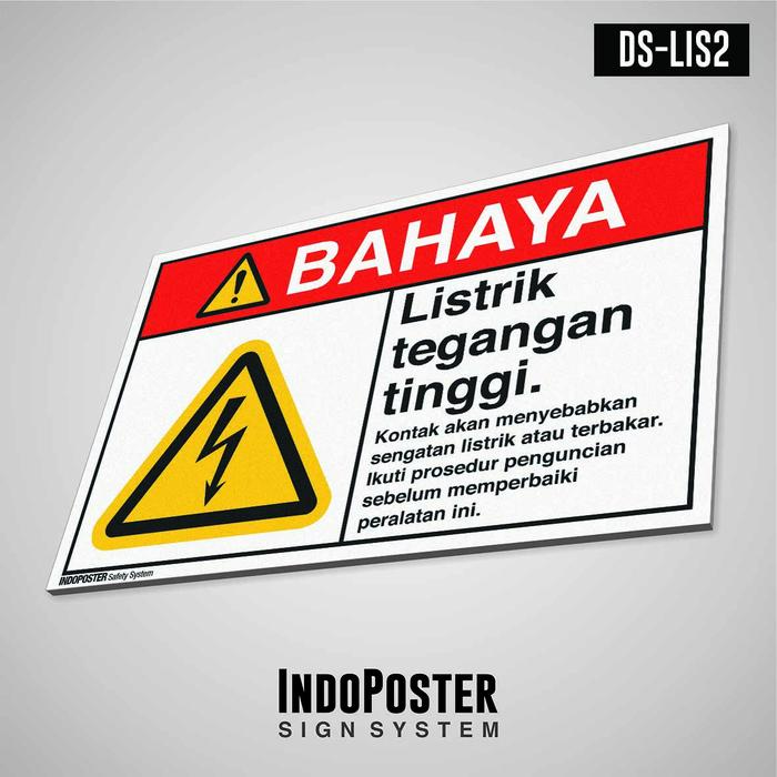 Jual Safety sign K3 PVC ANSI alat listrik tegangan tinggi - XS - Kab ...