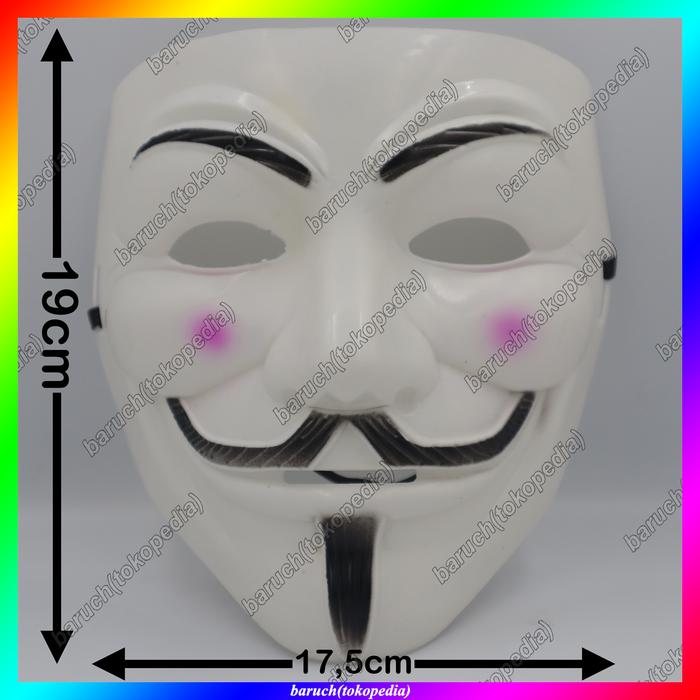 Jual topeng anonymous mask v vendetta guy fawkes hacker peretas ...