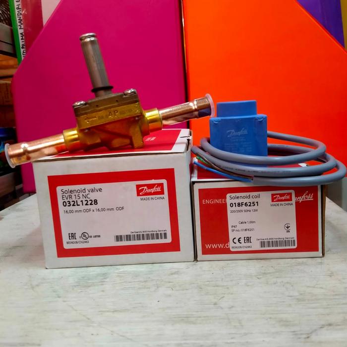 Jual SOLENOID VALVE DANFOSS EVR 15 5/8" 032F1228 + COIL 018F6251 220 ...