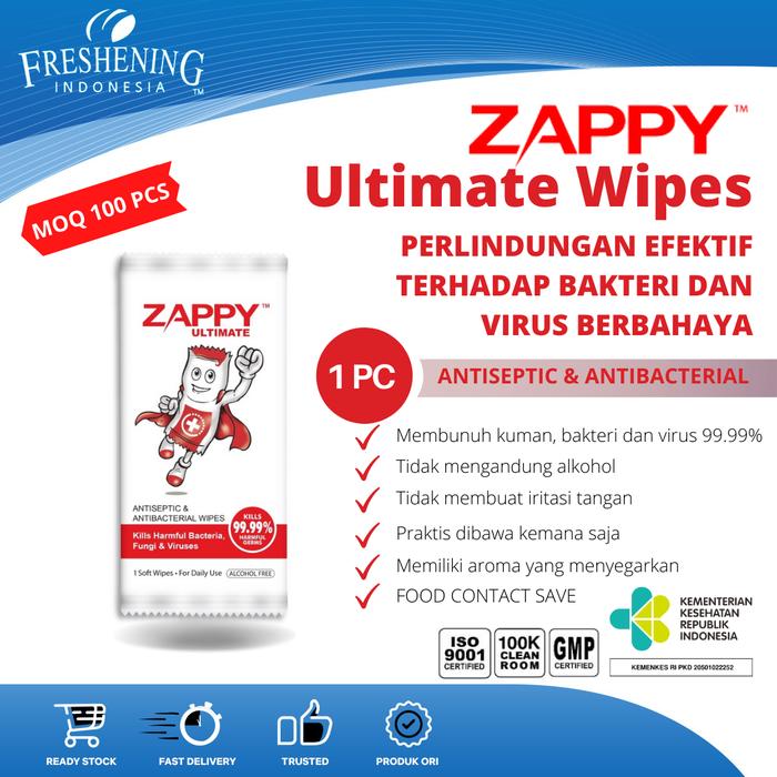 Jual Zappy Ultimate Wipes / Tissue Basah antiseptic & antibacterial ...
