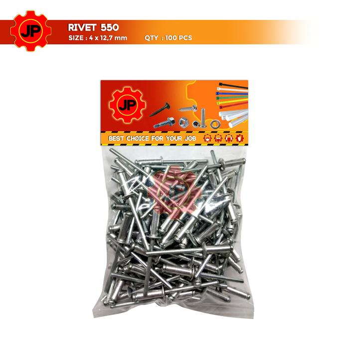 Jual PAKU RIVET 4 X 12.7 MM 550 BLIND RIPET RIFET TEMBAK ALUMINIUM 100 ...