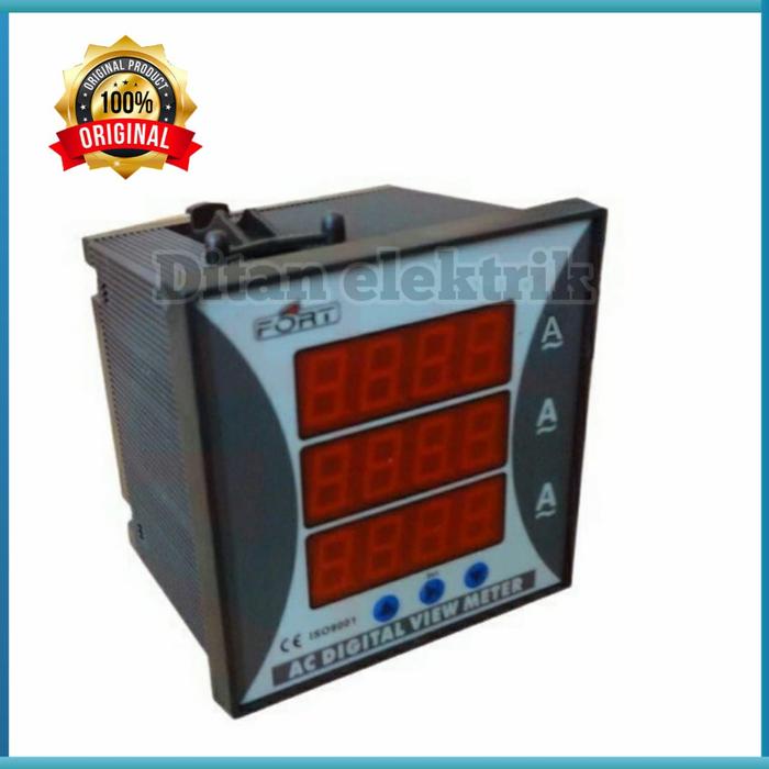 Jual digital ampere meter AC 3 display (72X72) FT-72AD3 ampermeter ...