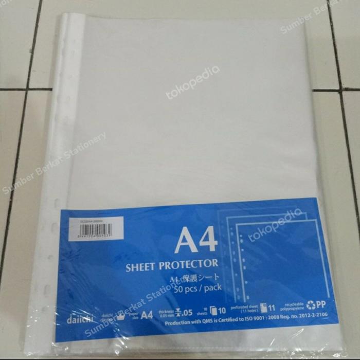 Jual PP Pocket A4 Daiichi 50 Lembar / Sheet Protector A4 Daiichi ...