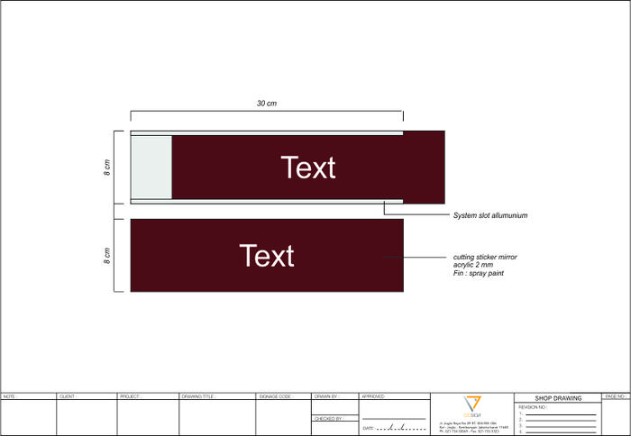 Jual Signage Door Sign System Slot allumunium + Tambahan Acrylic 2mm ...
