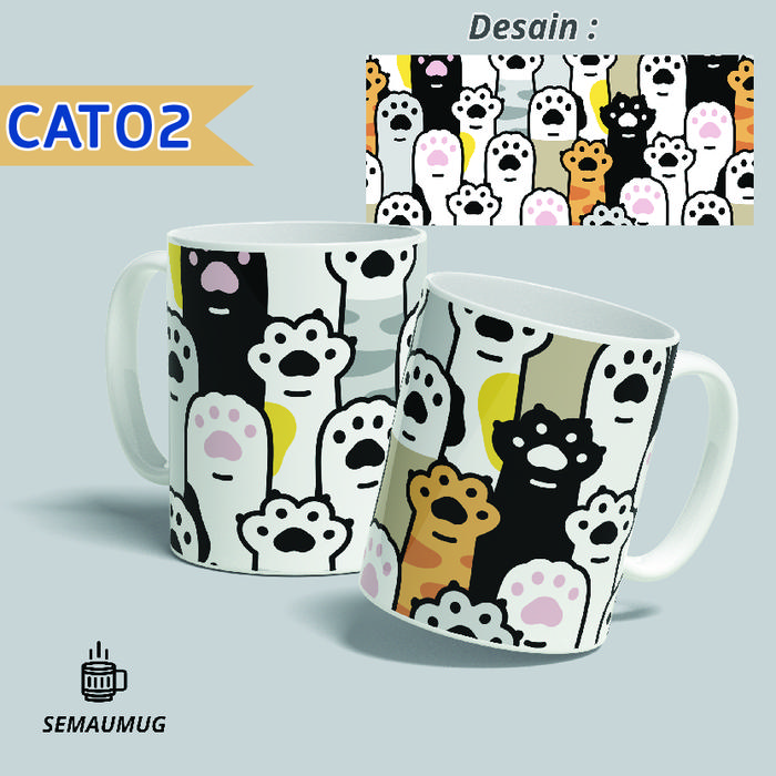 Jual SEMAUMUG CANGKIR GELAS MUG PRINT CUSTOM GIFT MODEL KUCING IMUT ...