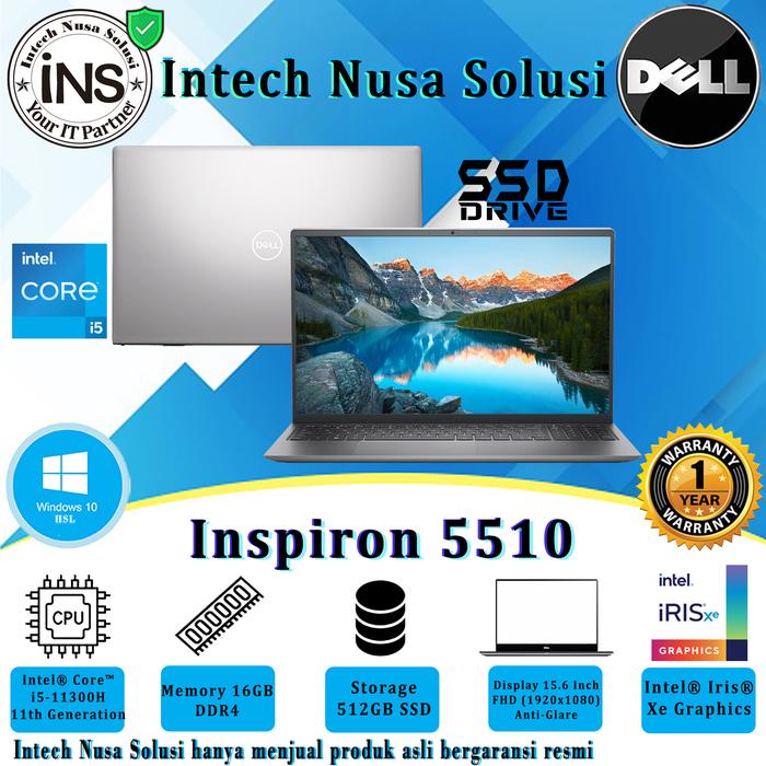 Jual DELL Inspiron 5510 Core i5-11300H 16GB 512GB SSD WIN10HSL 1YR OHS ...