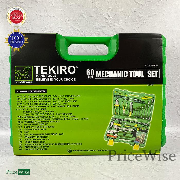 Jual Mechanic Tool Set 60 pcs Tekiro Box PVC / Mekanik Tools Set 60pcs - Kota Palembang ...