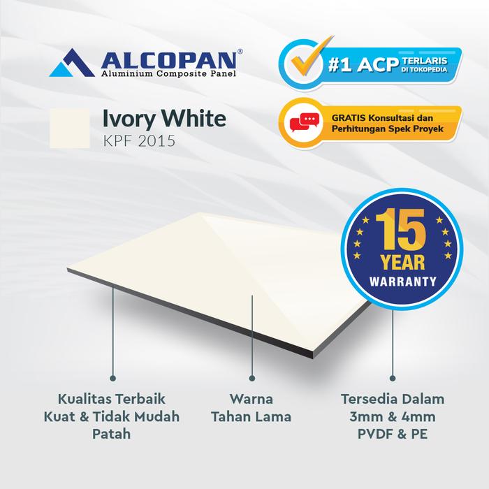 Promo ACP aluminium composite panel Alcopan Ivory PE 3mm - Jakarta ...
