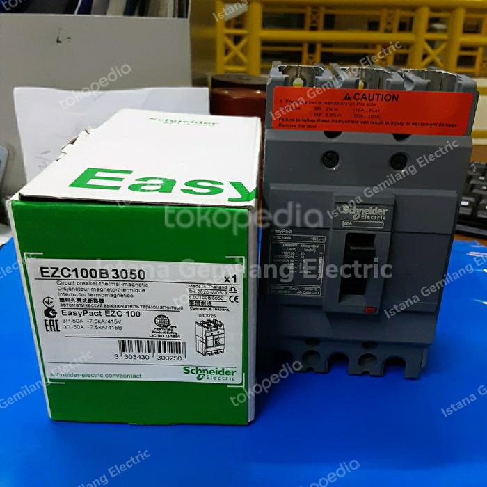 Jual MCCB SCHNEIDER EZC100F EasyPact 3 Phase 50 Ampere Original SNI 3P, 50A - Jakarta Pusat ...