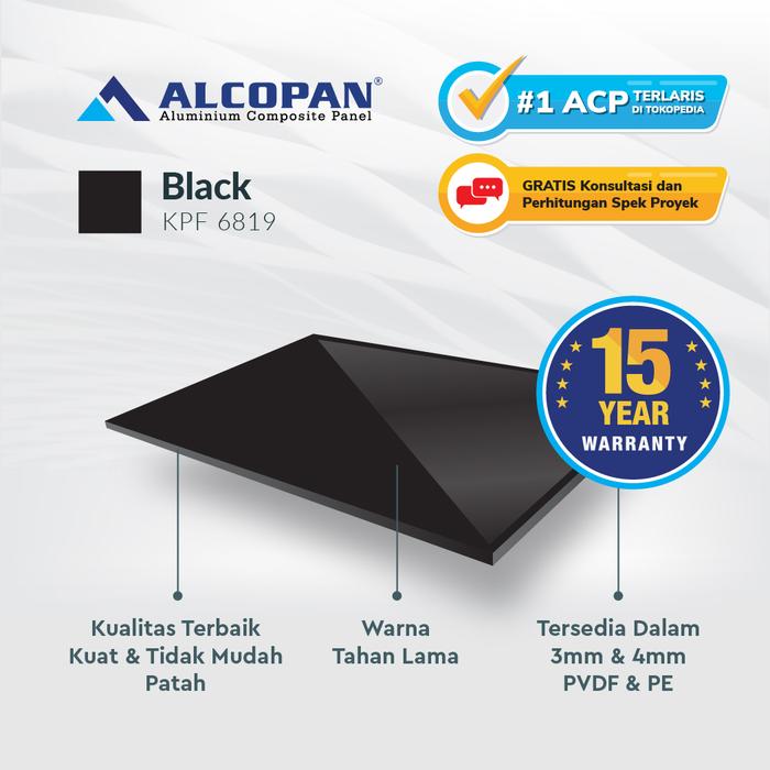 Promo ACP Alcopan Black PE 4mm aluminium composite panel Cicil 0% 3x ...