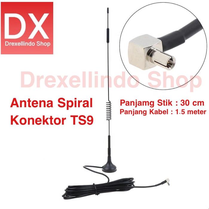 Jual Antena TS9 Spiral 7dBi 4G LTE 3G WCDMA GSM 3G 2.4G Kabel 1.5 meter ...