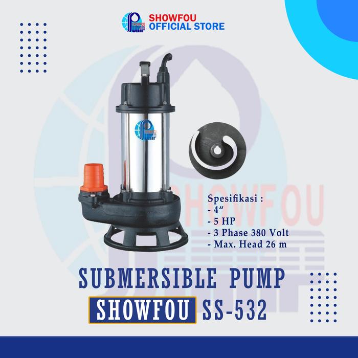 Jual SHOWFOU SUBMERSIBLE PUMP SS-532D 5 HP 5 Phase 3.7 kWatt 4 Inch ...