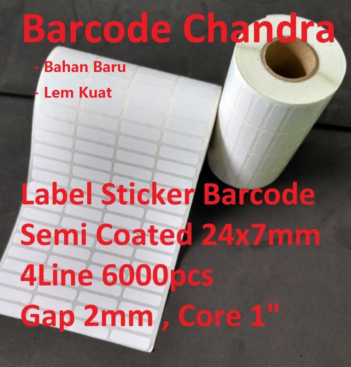 Jual Semi Coated 24x7mm 4 Line 6000pcs Gap2mm Core 1" Label Barcode ...