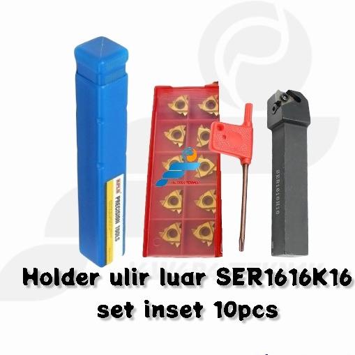 Jual holder SER1616K16 gagang pahat bubut ulir luar set 10pcs inset - Jakarta Timur - jawara ...