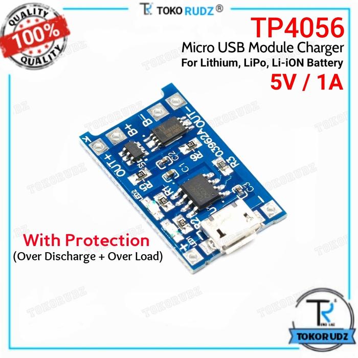 Jual Protection Modul Micro USB Charger 5V 1A Lithium Baterai TP4056A ...