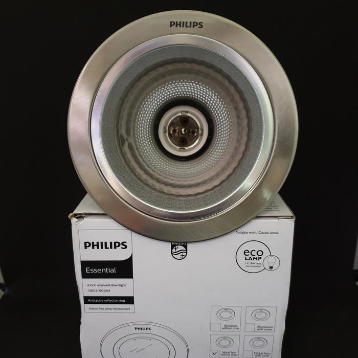 Jual Downlight Philips E27 66664 4" Inch Putih Silver - Nickel Satin ...