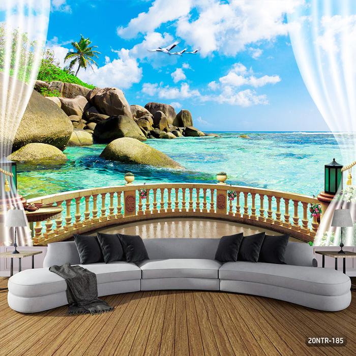 Promo Wallpaper Custom Mural Photowall Background Motif Pantai 3D ...