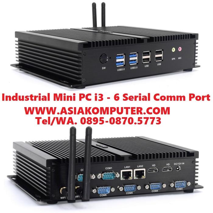 Jual Industrial Mini PC i3 Dual LAN 2 HDMI 6 Serial Comm MiniPC Fanless ...