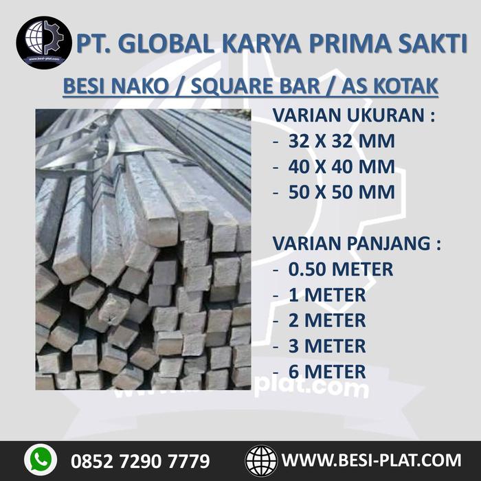 Jual Besi Nako / Square Bar / As Kotak 40 x 40 x 1 Meter - Kota ...