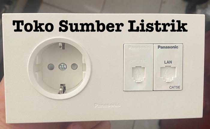 Jual Stop kontak panasonic gandeng outlet data cat5e telepon out let ...