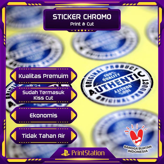 Jual Cetak Stiker Label Kromo / Print & Cut Chromo A3+ Tanpa Laminasi ...