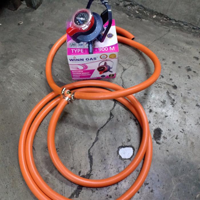 Jual SELANG GAS CABANG DAN REGULATOR GAS W 900 UNTUK KOMPOR DUA TABUNG ...