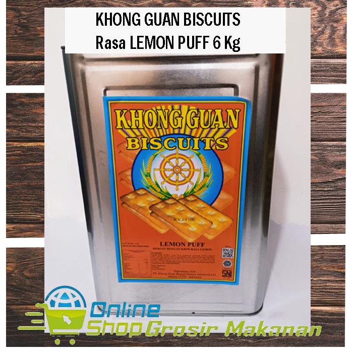 Jual Biskuit Kaleng Besar / Khong Guan Rasa Lemon Puff 6 Kg / Halal ...