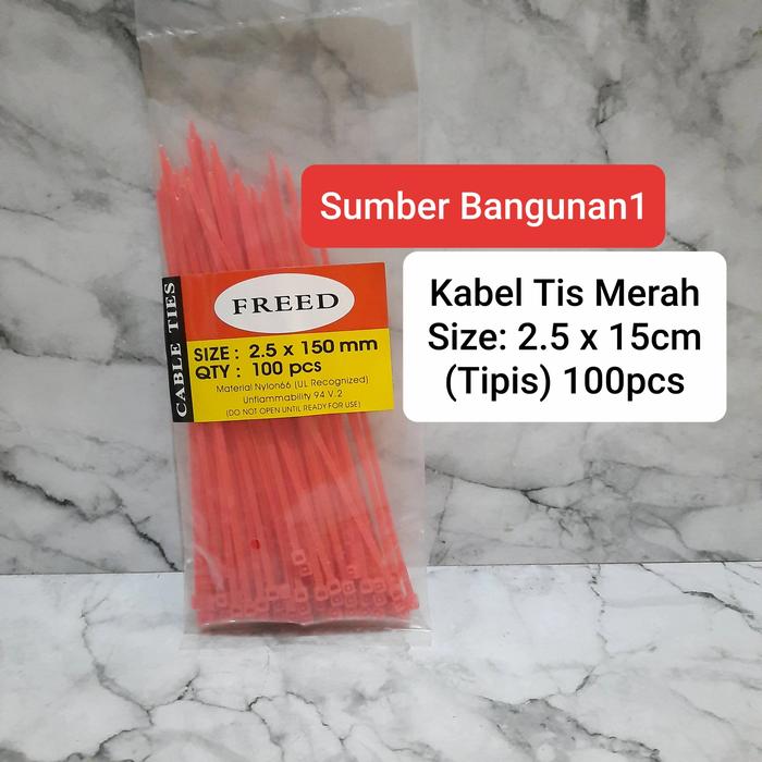 Jual Kabel Tis Warna merah 15cm Cable Ties tali robot fibet pagar 15 cm ...