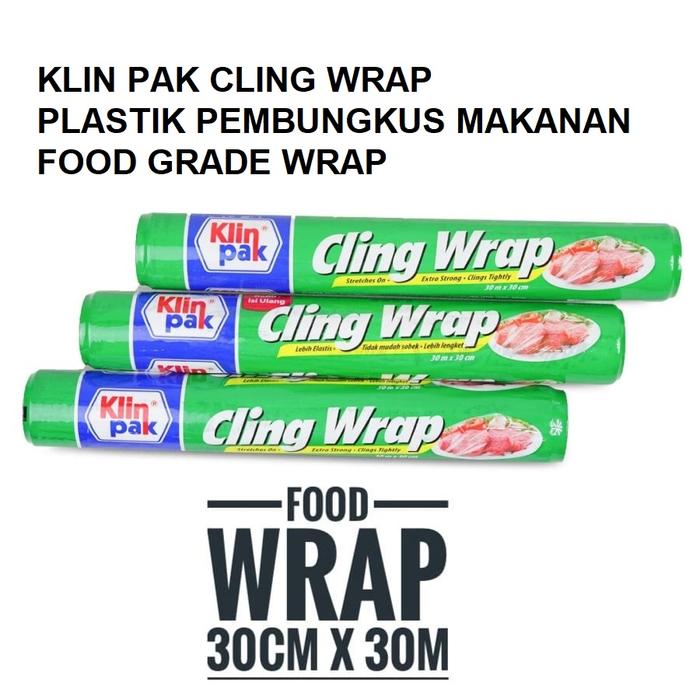 Jual KLIN PAK Cling Wrap Plastic Food Grade 30 CM REFILL Klinpak ...