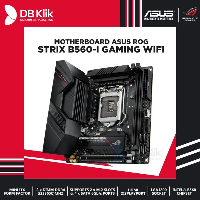 Motherboard ASUS ROG STRIX B560-I Gaming Wifi Mini ITX LGA1200 HDMI DP