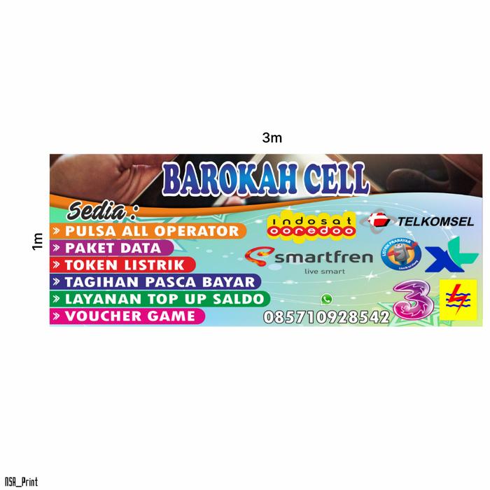 Jual cetak banner/spanduk, spanduk toko/warung, spanduk barokah cell ...