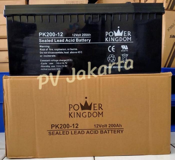Jual Aki Baterai Power Kingdom PK200-12 12V200Ah VRLA AGM SLA 12V 200Ah ...