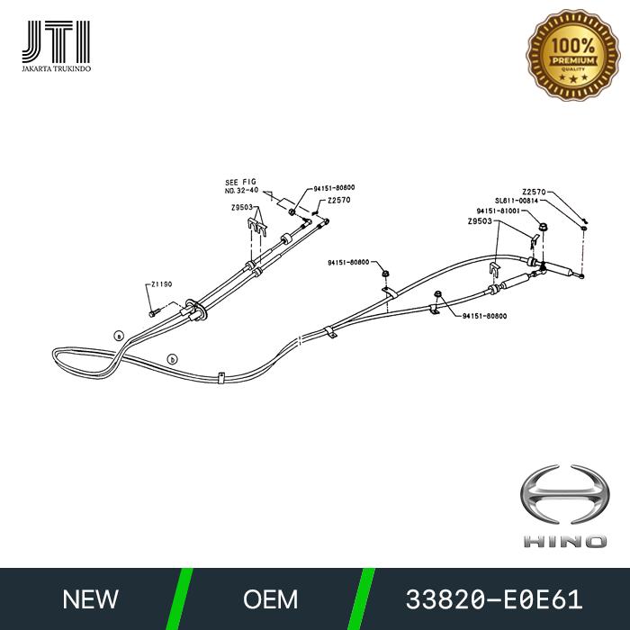 Jual TRANSMISSION CABLE KABEL TRANSMISI HINO 700 33820-E0E61 33820 ...