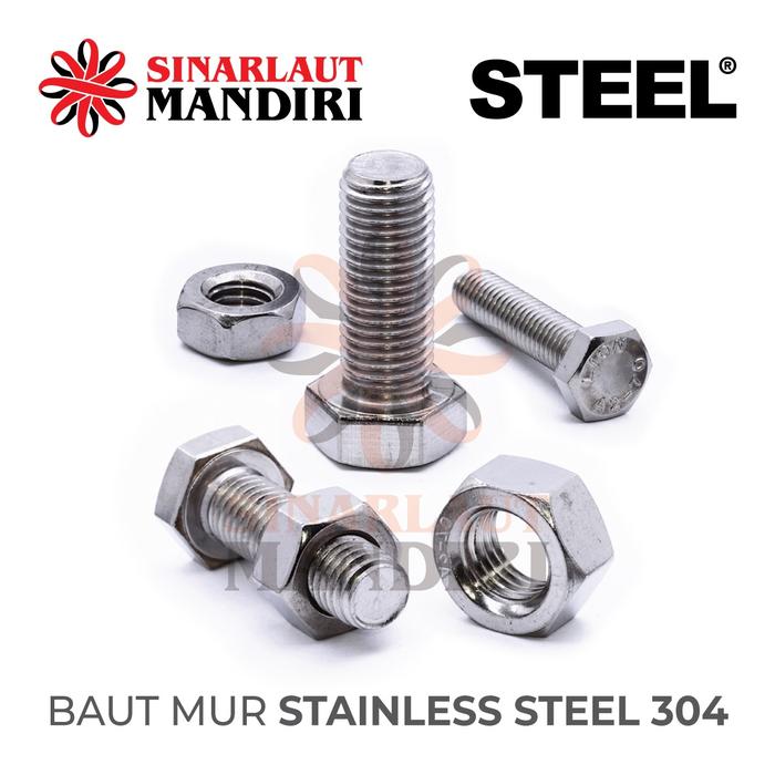 Jual Baut Mur Stainless Steel 304 / BM SS / Plated Bolt & Nut M6 x 60 - STEEL - Jakarta Barat ...