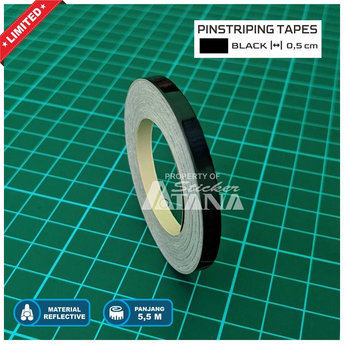 Jual Lis Pelek Polos (Strip/List Velg) Hitam 1cm Scotlite Sticker - 0,5 ...