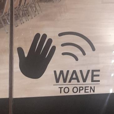 Jual sign sticker wave to open sensor stiker pintu kaca - Kota Surabaya ...