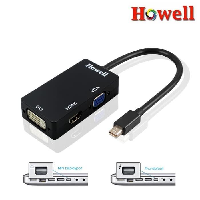 Jual Howell Converter Mini DP to HDMI DVI VGA mini display port ...