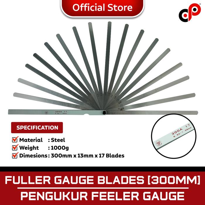 Jual Fuller Gauge Blades | Feeler Gauge | 17 Blades | 100, 200, 300 mm ...