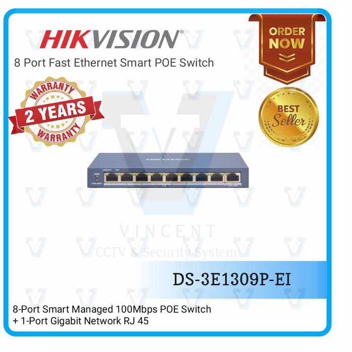 Jual Hikvision DS-3E1309P-EI 8 Port Fast Ethernet Smart POE Switch - Jakarta Barat - VINCENT ...