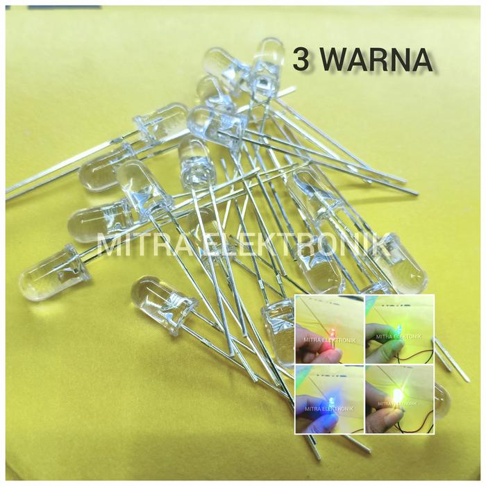 Jual Lampu LED 5mm RGB/ LAMPU LED 3warna/ LED Topi 2kaki ukuran 5 mili ...