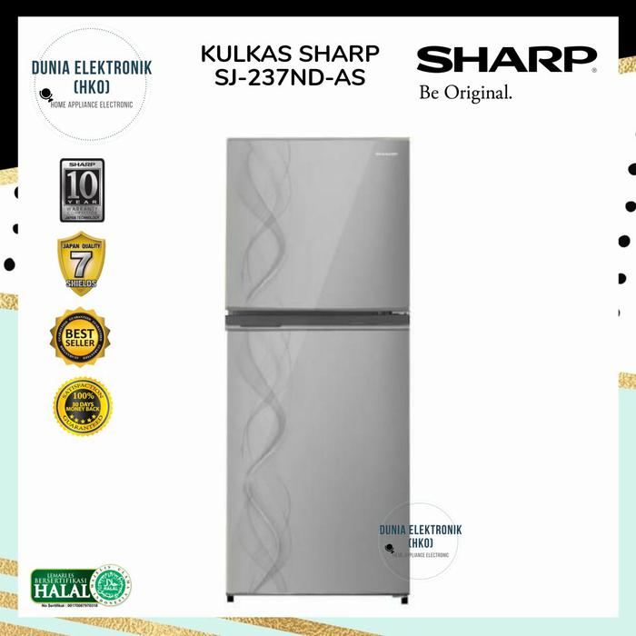 Promo KULKAS SHARP SJ-237ND SJ 237 ND LEMARI ES 2 PINTU LOW WATT 205 ...