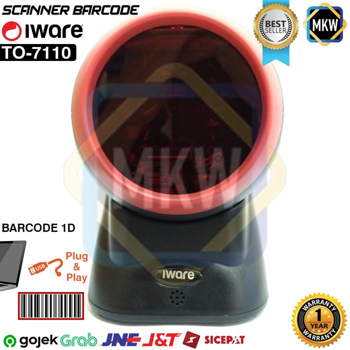 Jual scanner barcode Omni 1D Laser USB - IWARE TO7110 / TO-7110 - Kota ...