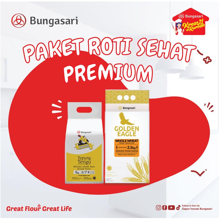 Promo BUY Bungasari Golden Eagle Whole Wheat 2,5kg + Kabuki Gold Tepung ...