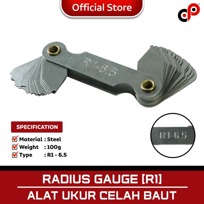 Jual Radius Fillet Gauge| Alat Ukur Celah Baut| R1-6.5 | R7-14.5 | R15 ...