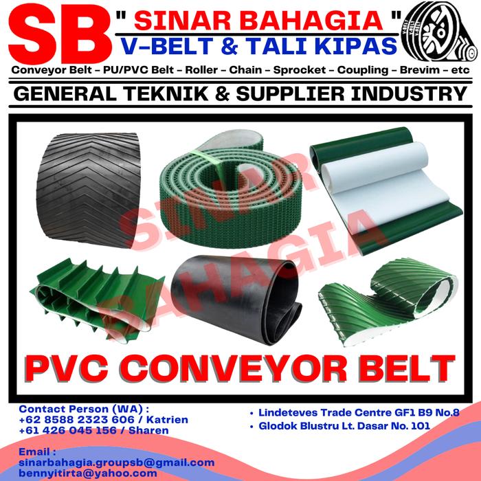 Jual Transmisi CONVEYOR PVC BELT untuk Pabrik Industry(hijau, hitam ...