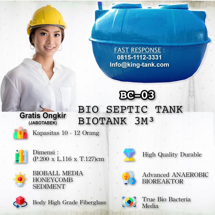 Jual TANGKI BIO Septic Tank BIOFIL BIOTANK 3000 Liter / 3 m3 - Jakarta ...