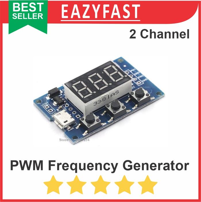 Jual 2 Channel PWM Generator Wave Signal Pulse Width Frequency Duty ...