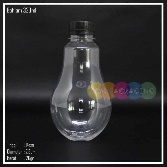 Jual Botol plastik Bohlam 320ml tebal untuk kemasan minuman kopi jus ...