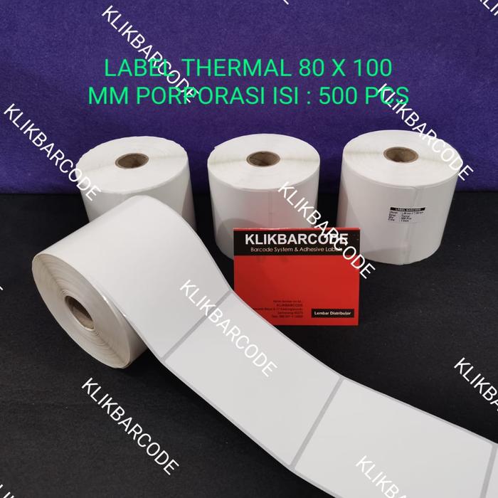 Jual Label Barcode Stiker 80 x 100 Kertas Sticker Thermal 80x100 mm 500 pc - Kota Semarang ...